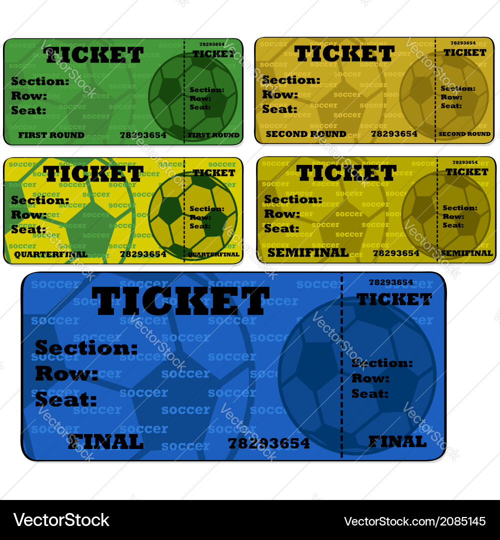 Soccer tickets Royalty Free Vector Image - VectorStock
