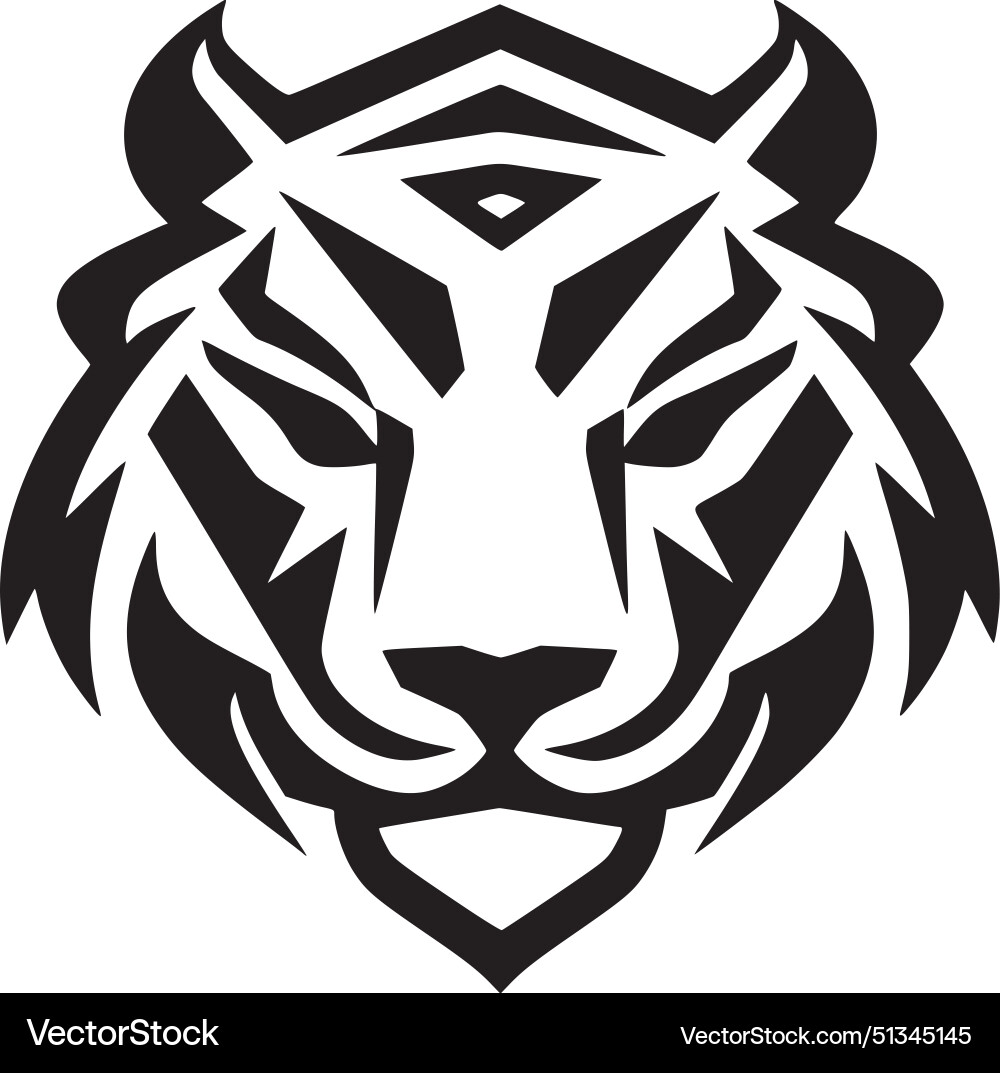 Tiger - minimalist and flat logo Royalty Free Vector Image