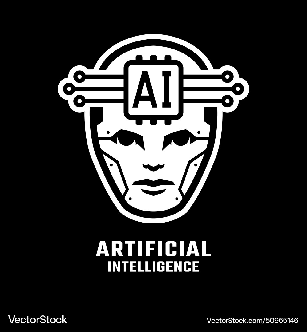 Artificial intelligence logo symbol Royalty Free Vector