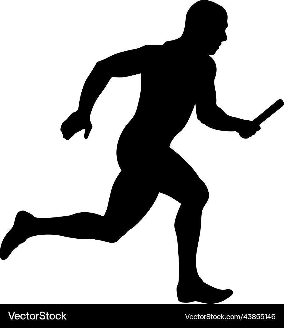 Athlete runner running relay race Royalty Free Vector Image