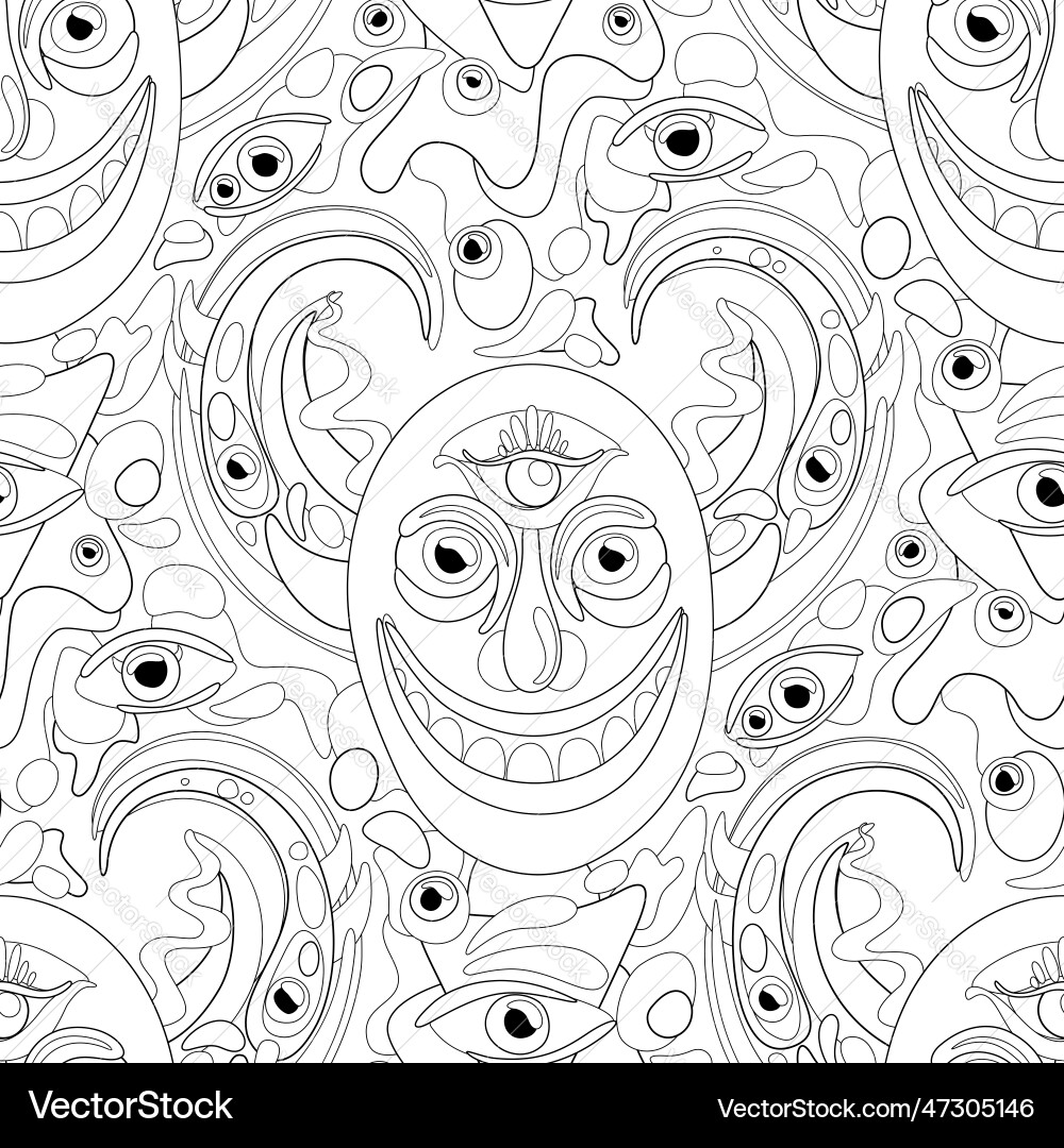 Demon with thousand eyes Royalty Free Vector Image