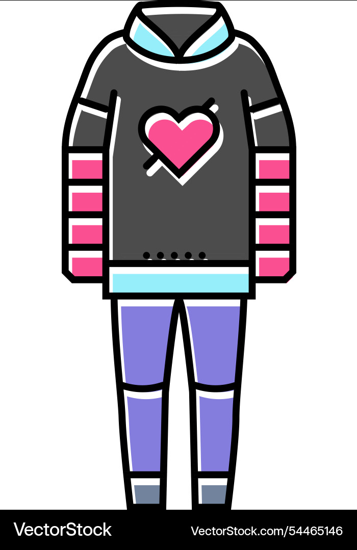 Emo fashion color icon Royalty Free Vector Image