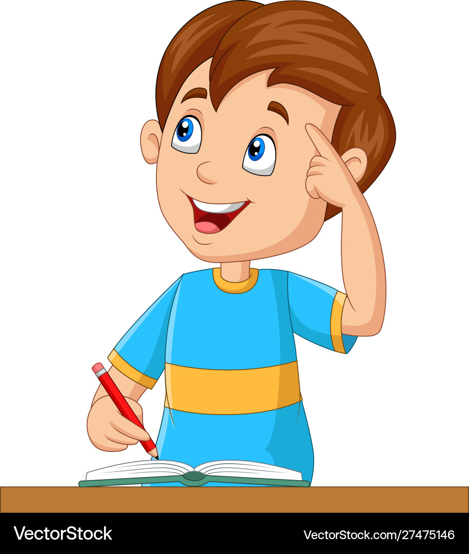 Little boy having a good idea Royalty Free Vector Image