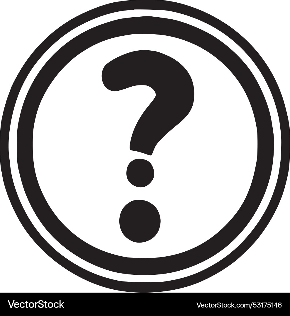 Question - minimalist and flat logo Royalty Free Vector