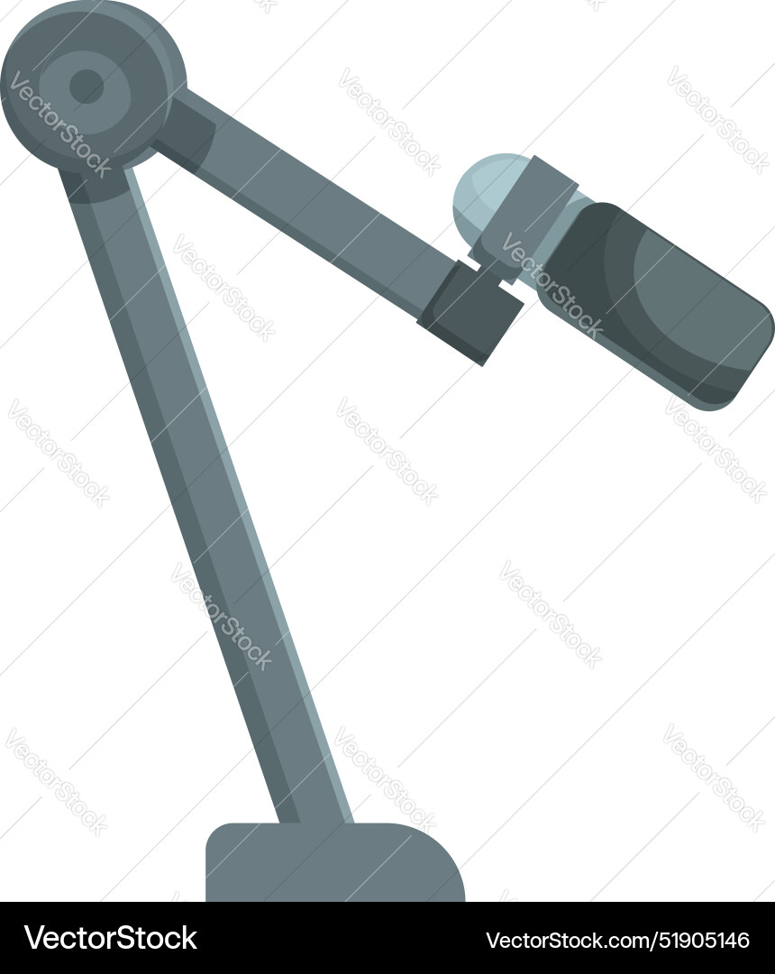 Studio microphone standing on adjustable arm Vector Image
