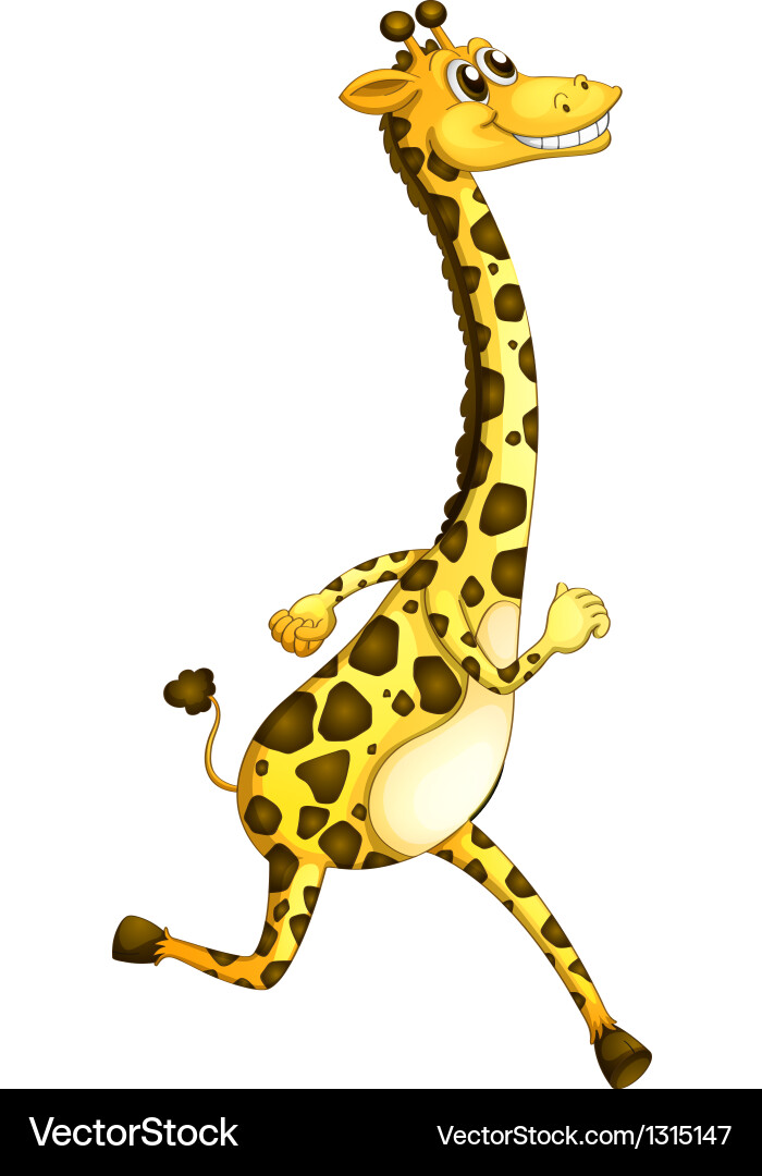 A giraffe running Royalty Free Vector Image - VectorStock