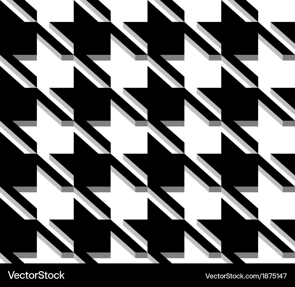 Black and White 3D Houndstooth Pattern Royalty Free Vector