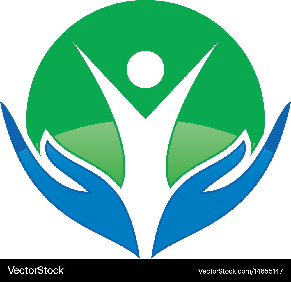 Circle human hand logo image Royalty Free Vector Image