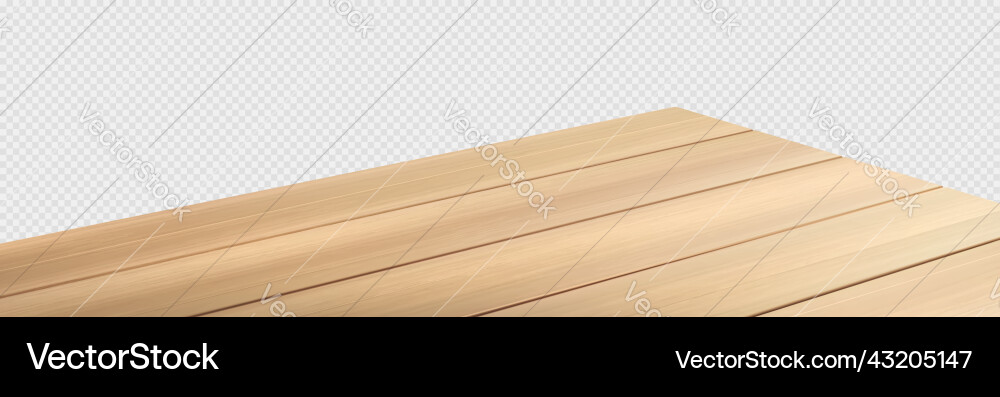 Dining wooden table top corner perspective Vector Image