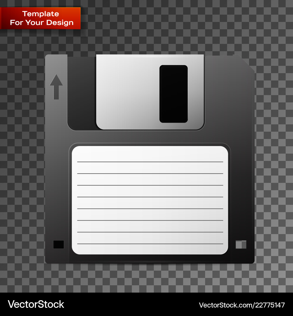 Diskette on transparent background Royalty Free Vector Image