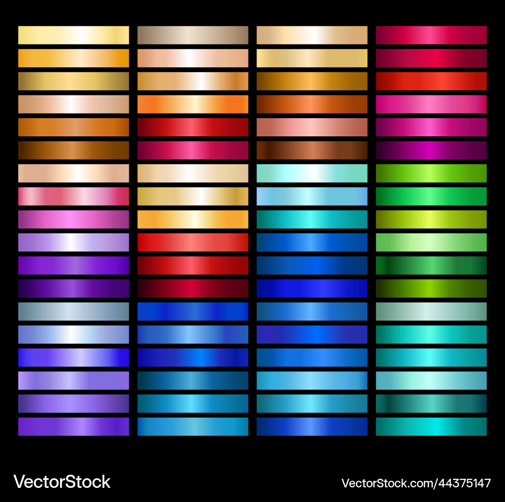 Metal Gradient Color Swatches Royalty Free Vector Image