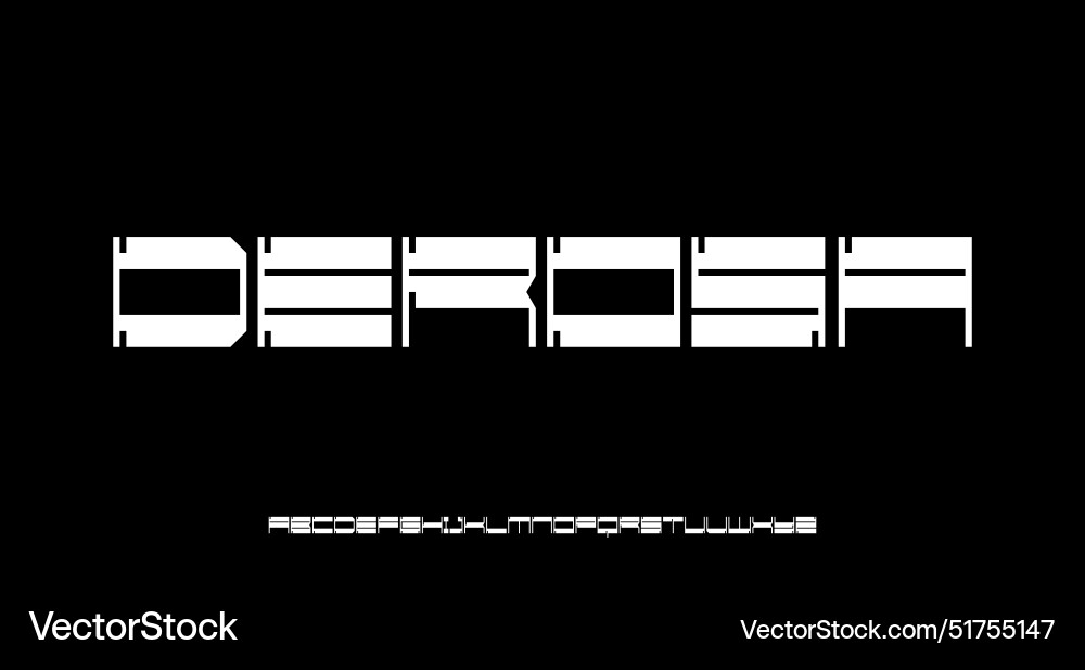 Modern bold display alphabet font Royalty Free Vector Image