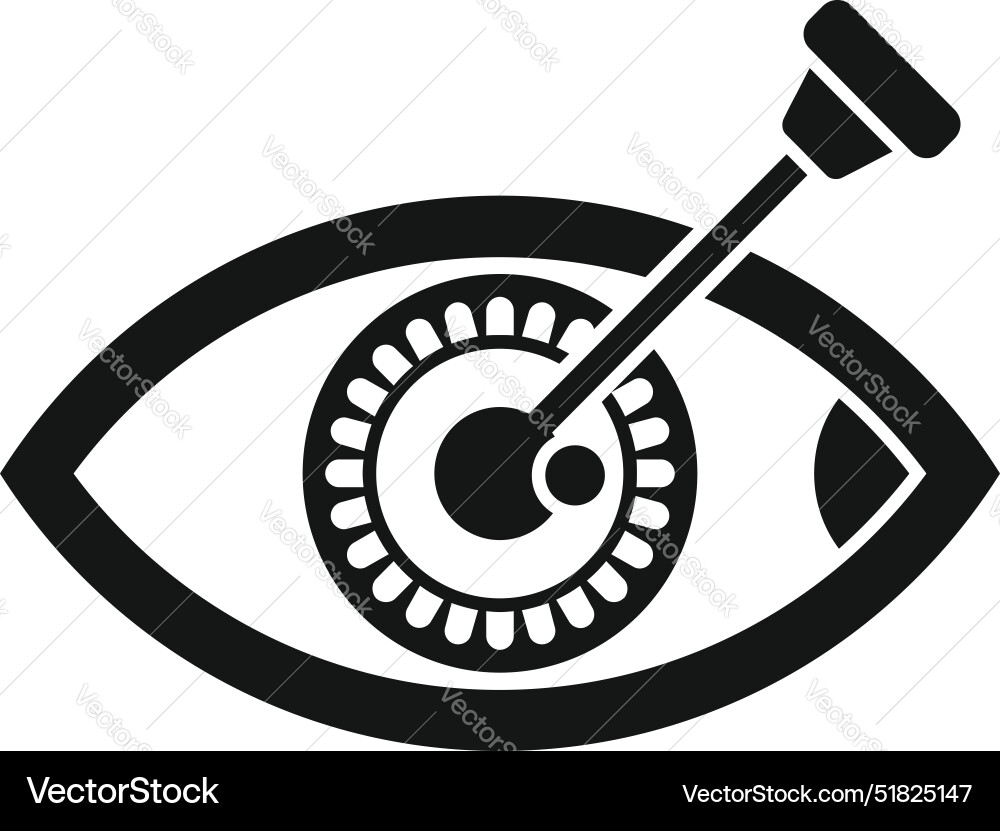Ophthalmologist treating eye with laser surgery Vector Image