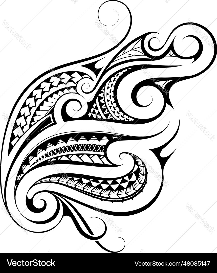 Polynesian Tribal Tattoo Artwork Royalty Free Vector Image