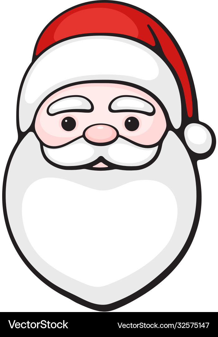 Santa Claus Head Portrait Royalty Free Vector Image