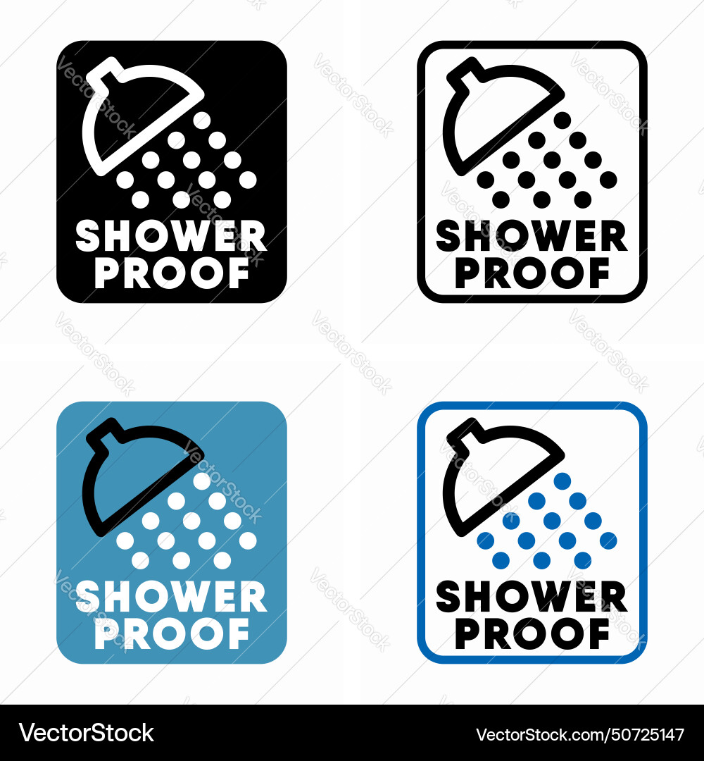 Shower proof information sign Royalty Free Vector Image