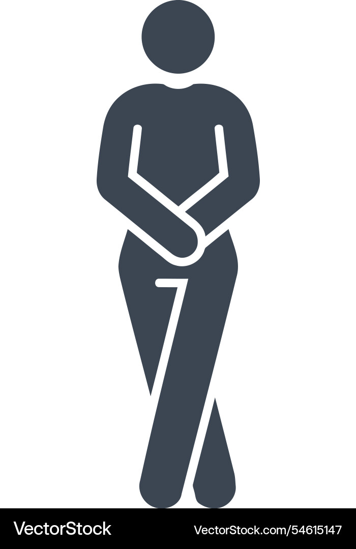 Standing nervous posture icon Royalty Free Vector Image