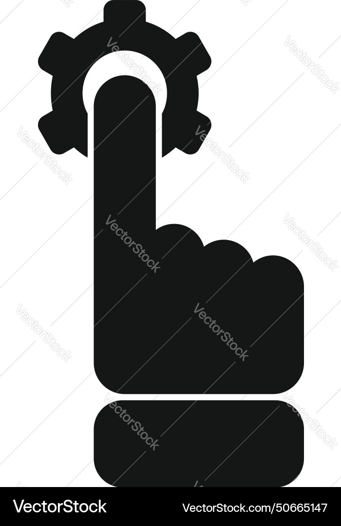 Technical gear touch icon simple mobile Royalty Free Vector