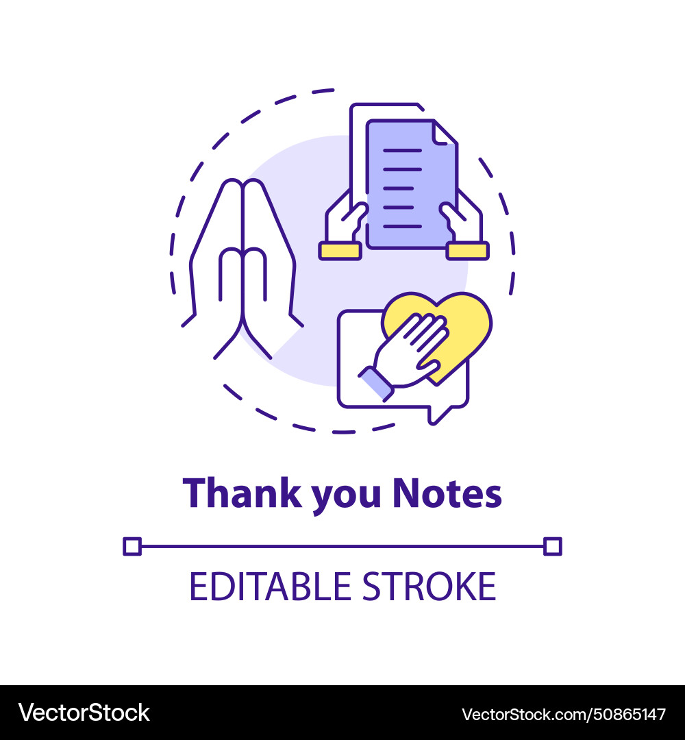 Thank you notes multi color concept icon Vector Image