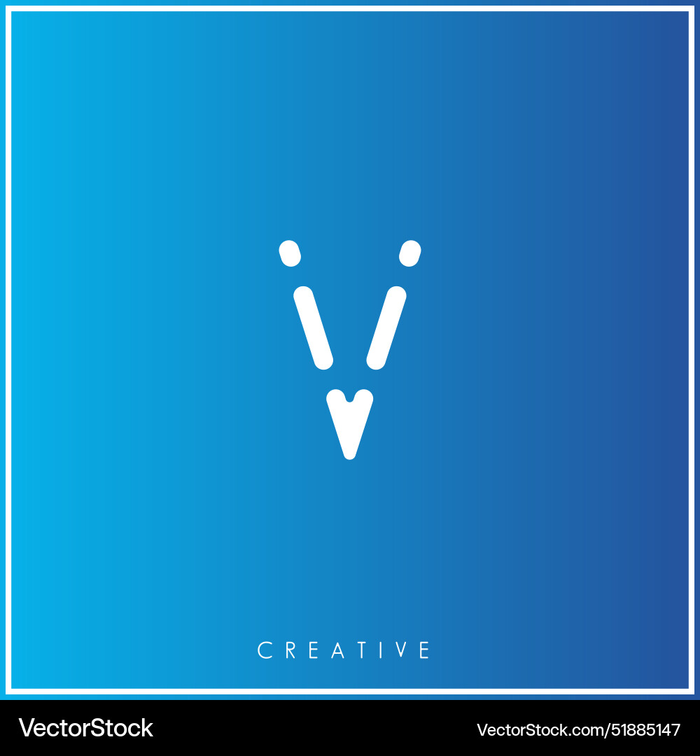 V creative white latter logo design minimal latte Vector Image