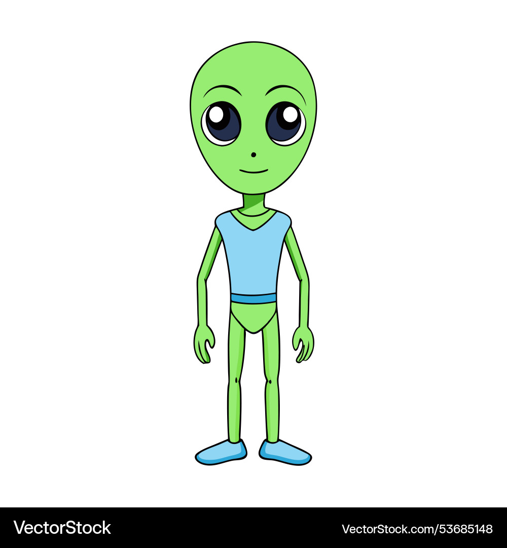 Alien isolated transparent png 3d render Vector Image