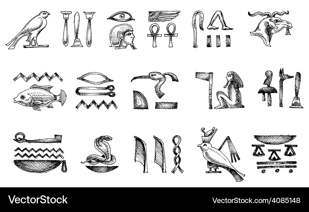 Egyptian Hieroglyphs Set