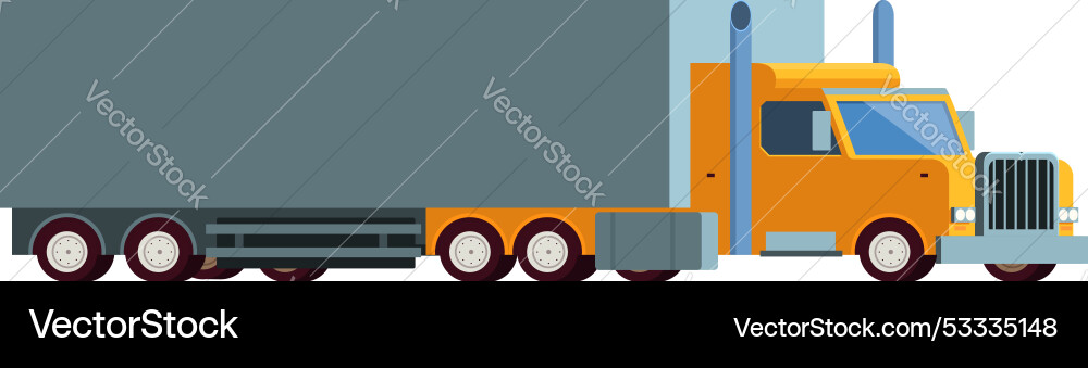 Big cargo truck delivering goods over long Vector Image