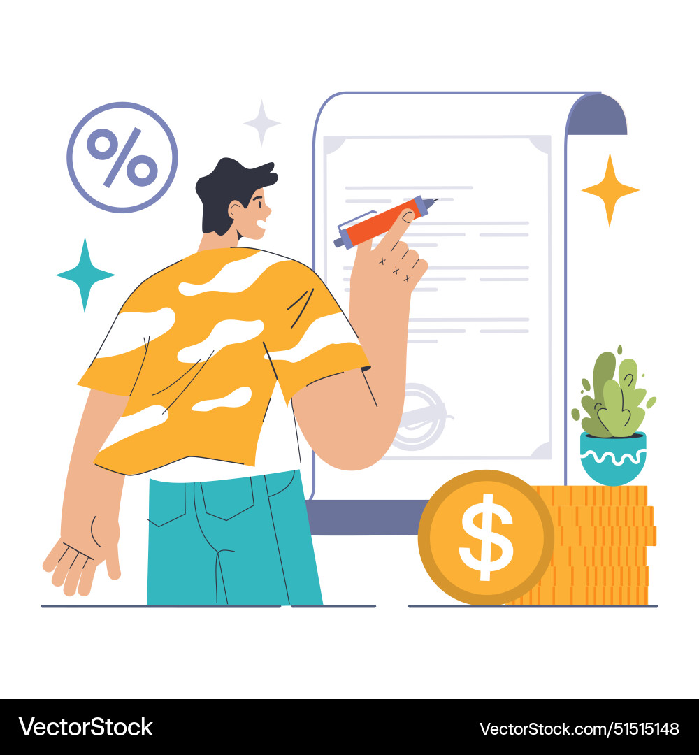 Bonds concept flat Royalty Free Vector Image - VectorStock