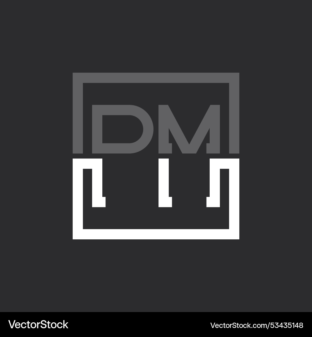 Creative modern minimalist pm letter logo design Vector Image