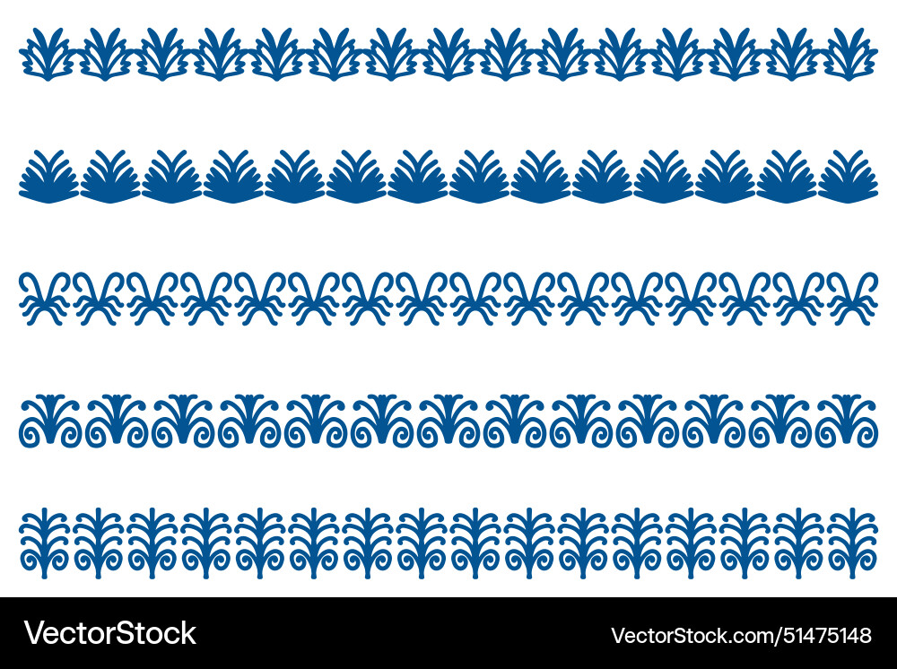 Decorative ornament border design set Royalty Free Vector