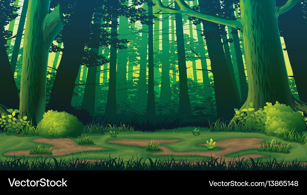 Forest Landscape Background Royalty Free Vector Image