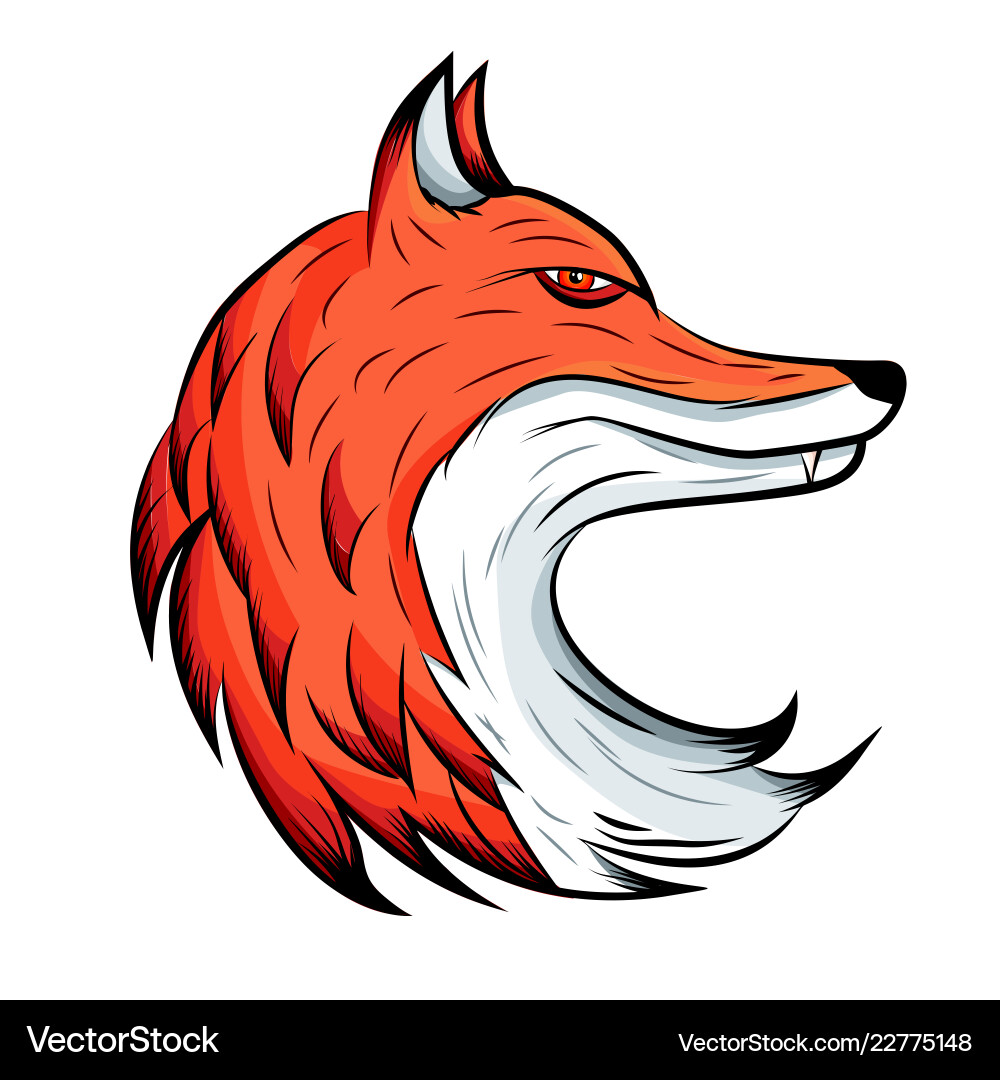 Fox emblem animal logo Royalty Free Vector Image