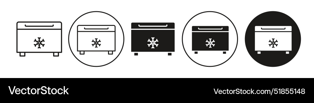 Freezer icon set collection for web Royalty Free Vector
