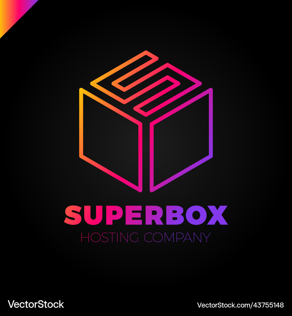 Letter s square box or cube negative space logo Vector Image