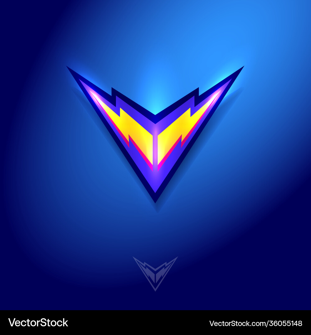 Lightning Bolt Monogram Logo Royalty Free Vector Image