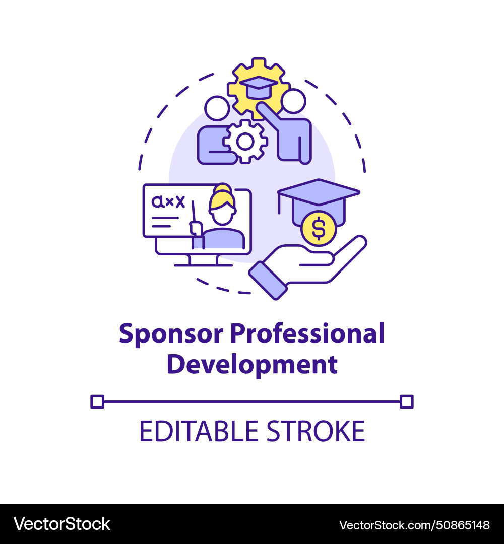 Sponsor professional development multi color Vector Image