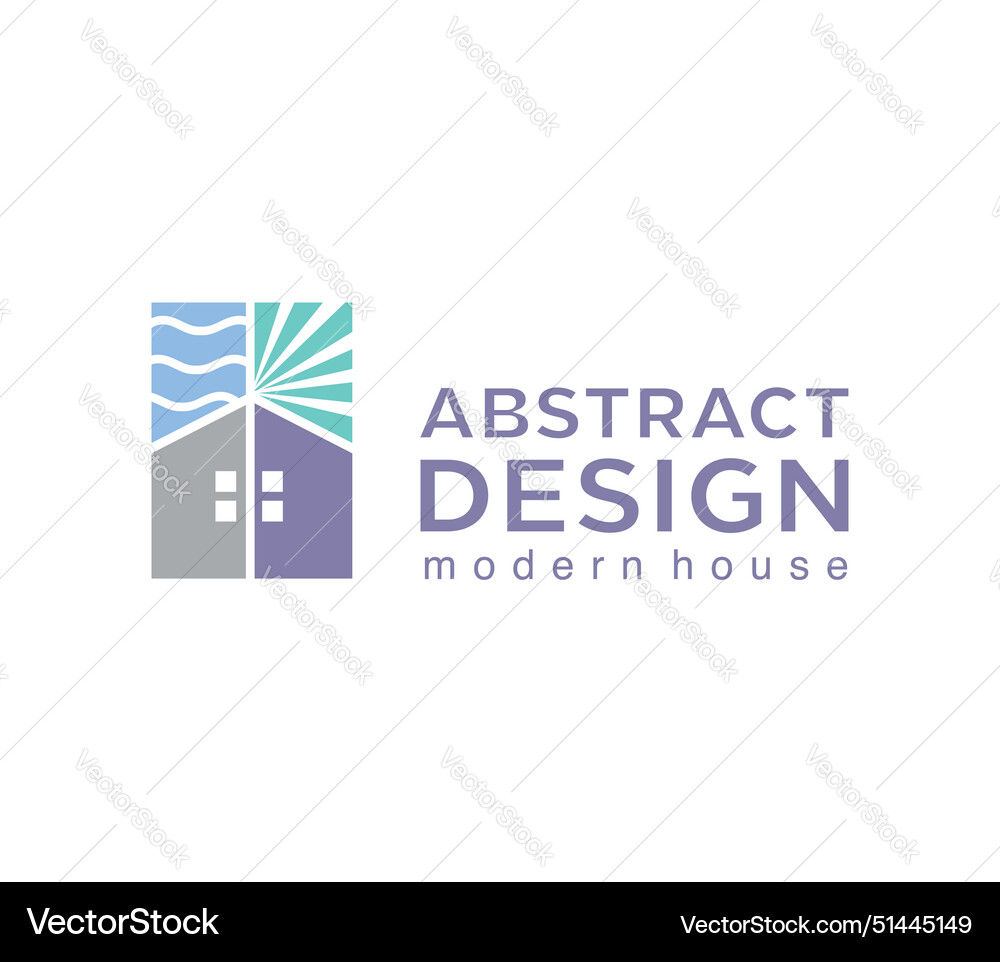Abstract house logo design template colorful sign Vector Image