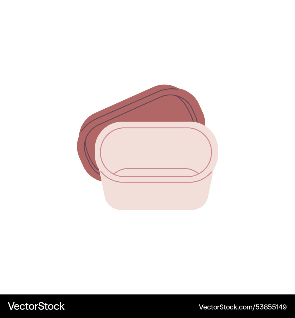 Bento box plastic simple empty with lid Royalty Free Vector