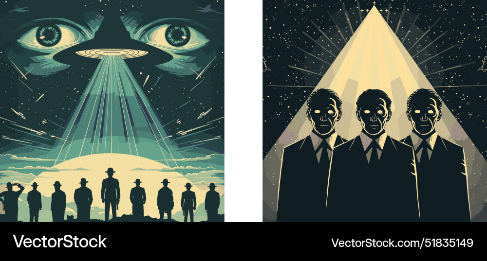 Conspiracy cartoon concepts menace secret Vector Image
