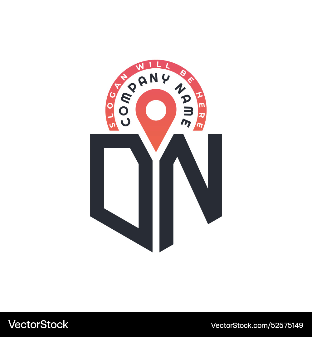Dn location logo design for human resources Vector Image