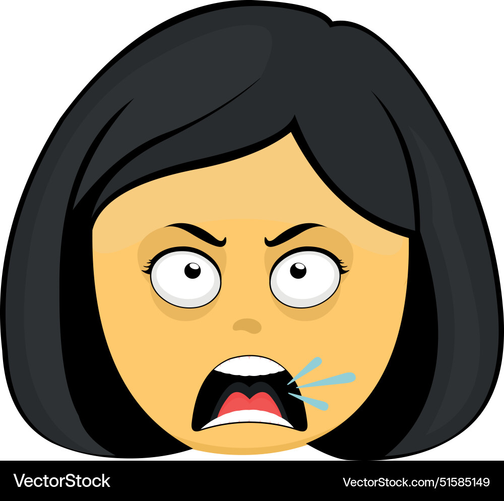 Emoticon woman screaming Royalty Free Vector Image