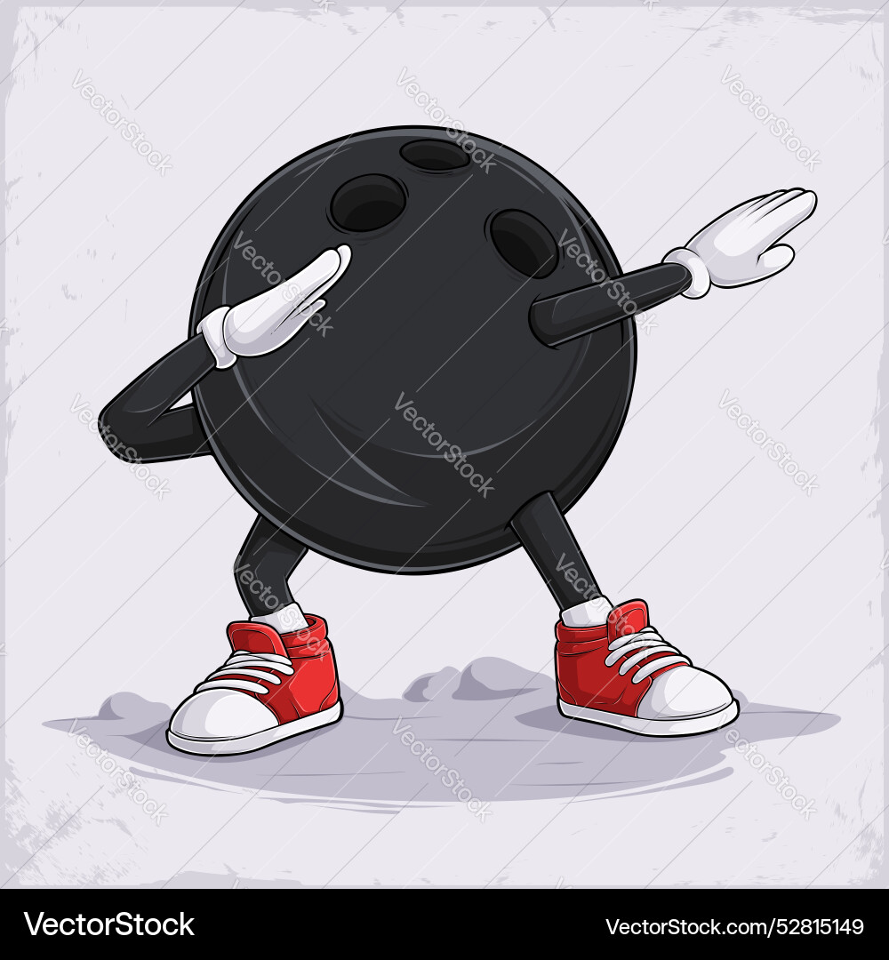 Funny dabbing bowling ball with hands and legs Vector Image