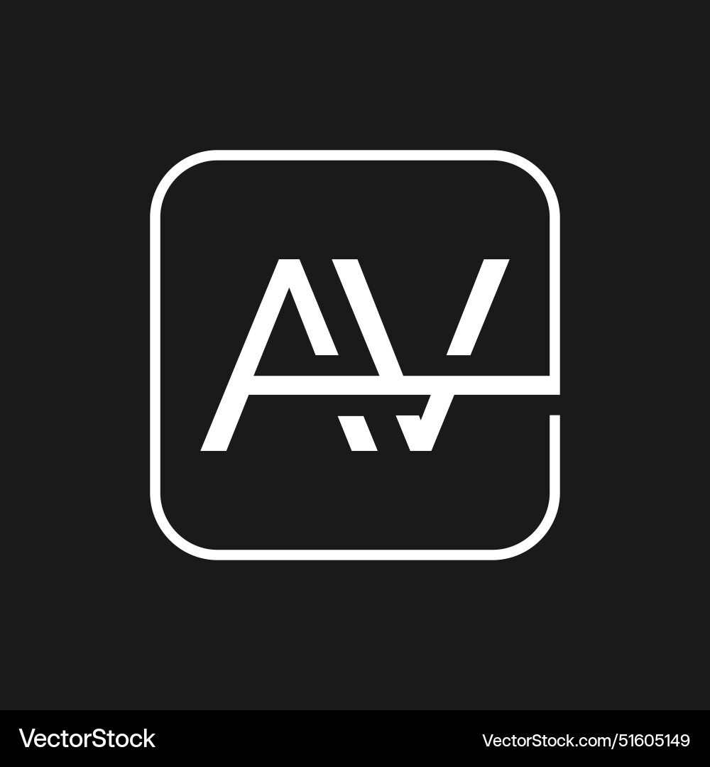 Initial av letters square shape icon logo design Vector Image