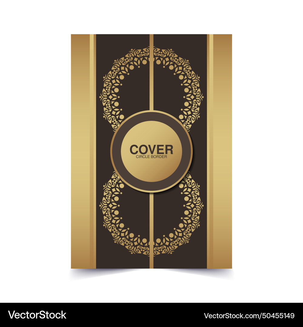 Luxury gold border pattern cover template Vector Image