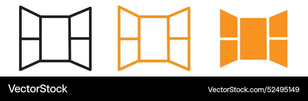 Open windows icon set ventilation and airflow Vector Image