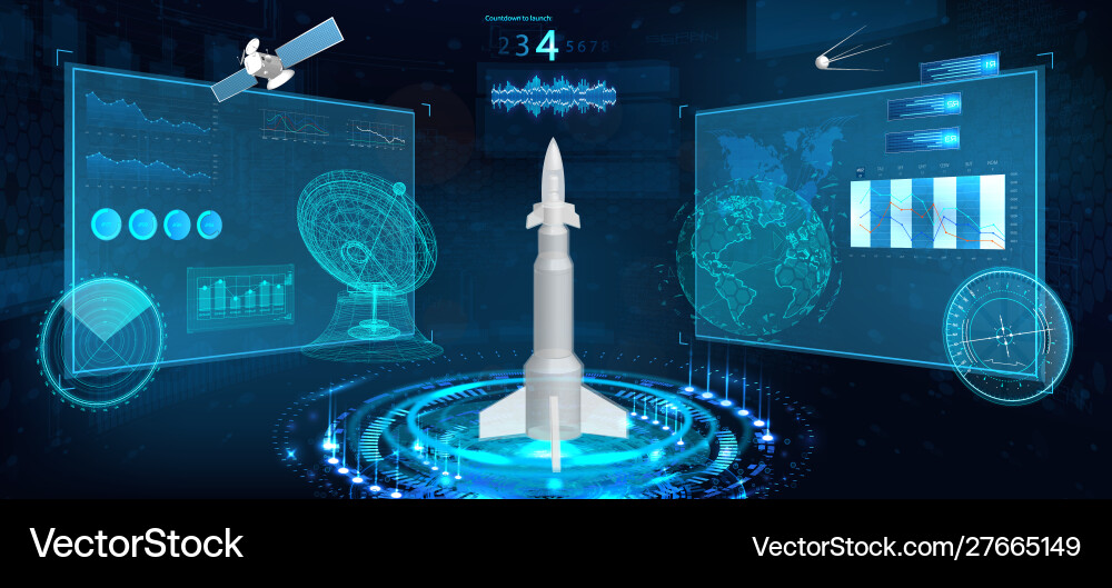 Spacecraft futuristic hud panel Royalty Free Vector Image