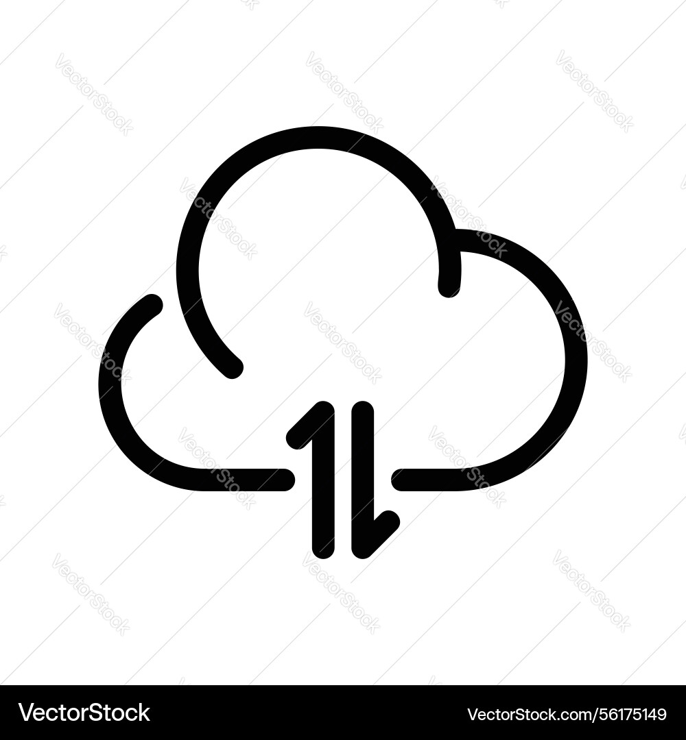Stylized cloud symbol with arrows network data Vector Image