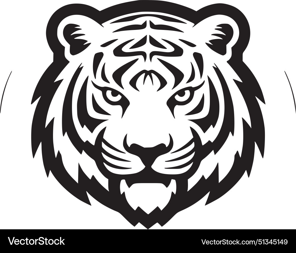 Tiger - minimalist and flat logo Royalty Free Vector Image