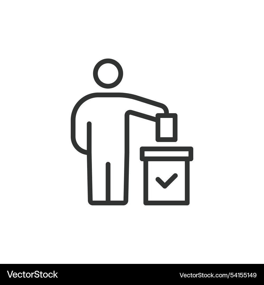 Voter turnout icon in line design Royalty Free Vector Image