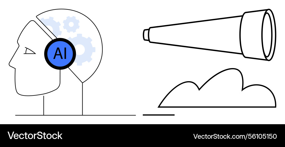Ai-driven thinking and exploration concept Vector Image